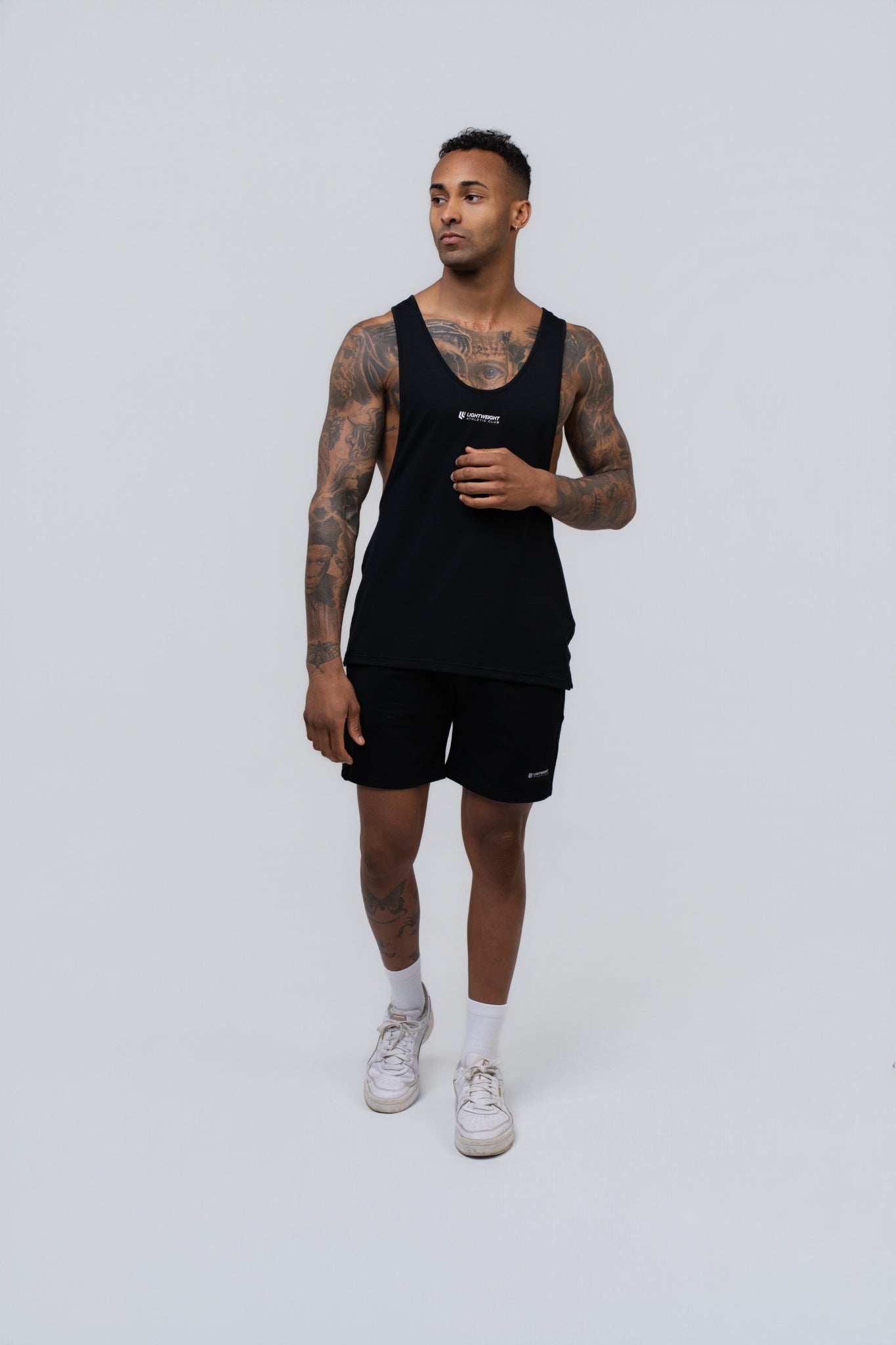 Black Stringer Singlet | Lightweight Athletic Gymwear