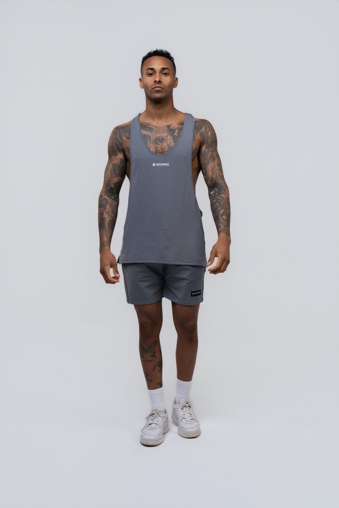 Stringer Singlet Poppy Grey | Lightweight Athletic