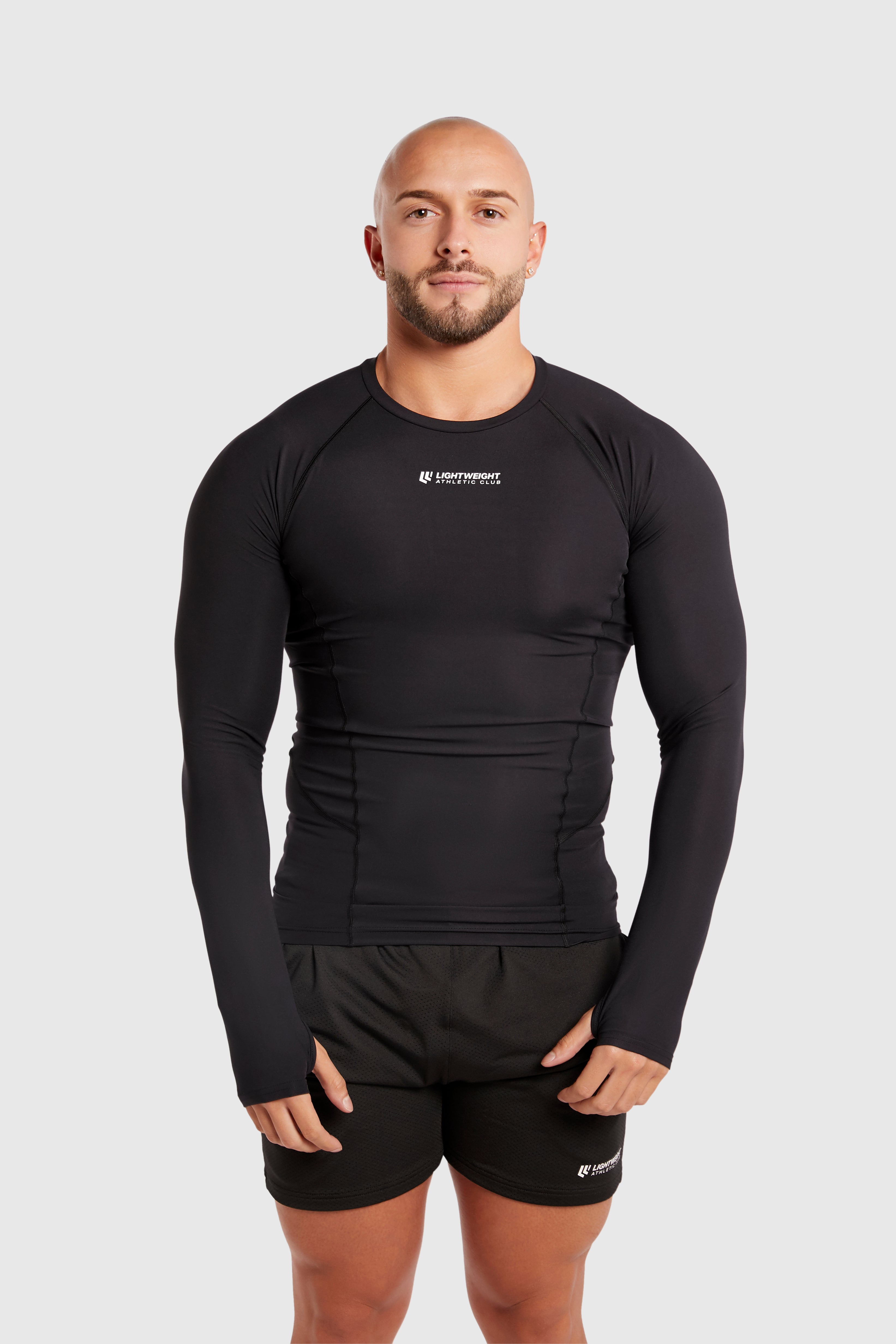 Men's Compression Long Sleeve Shirt - Black – Lightweight Athletic Club